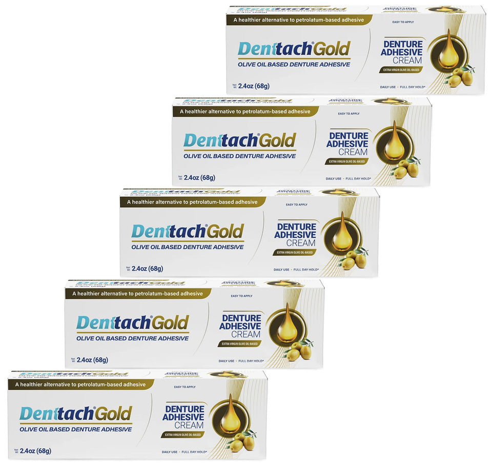 Denttach Gold—Olive Oil Based Denture Adhesive
